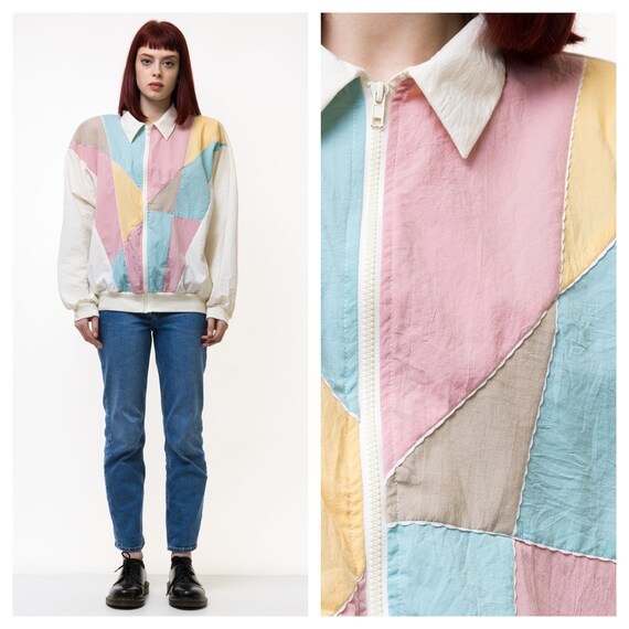 80s Vintage Rare Shell Long Sleeve Zip Fastens Jacket… - Gem