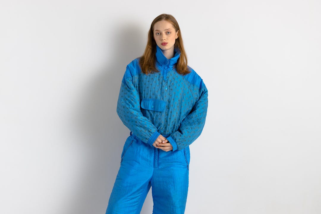 90s Vintage Vtg Rare Winter Blue Padded Lined With Elasticated Waist ...