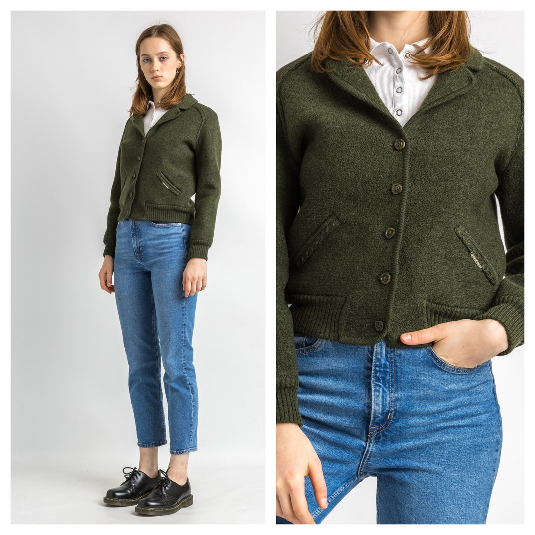 70s Vintage Geiger Tyrol Knitwear Handknitted Deep Green Khaki - Etsy