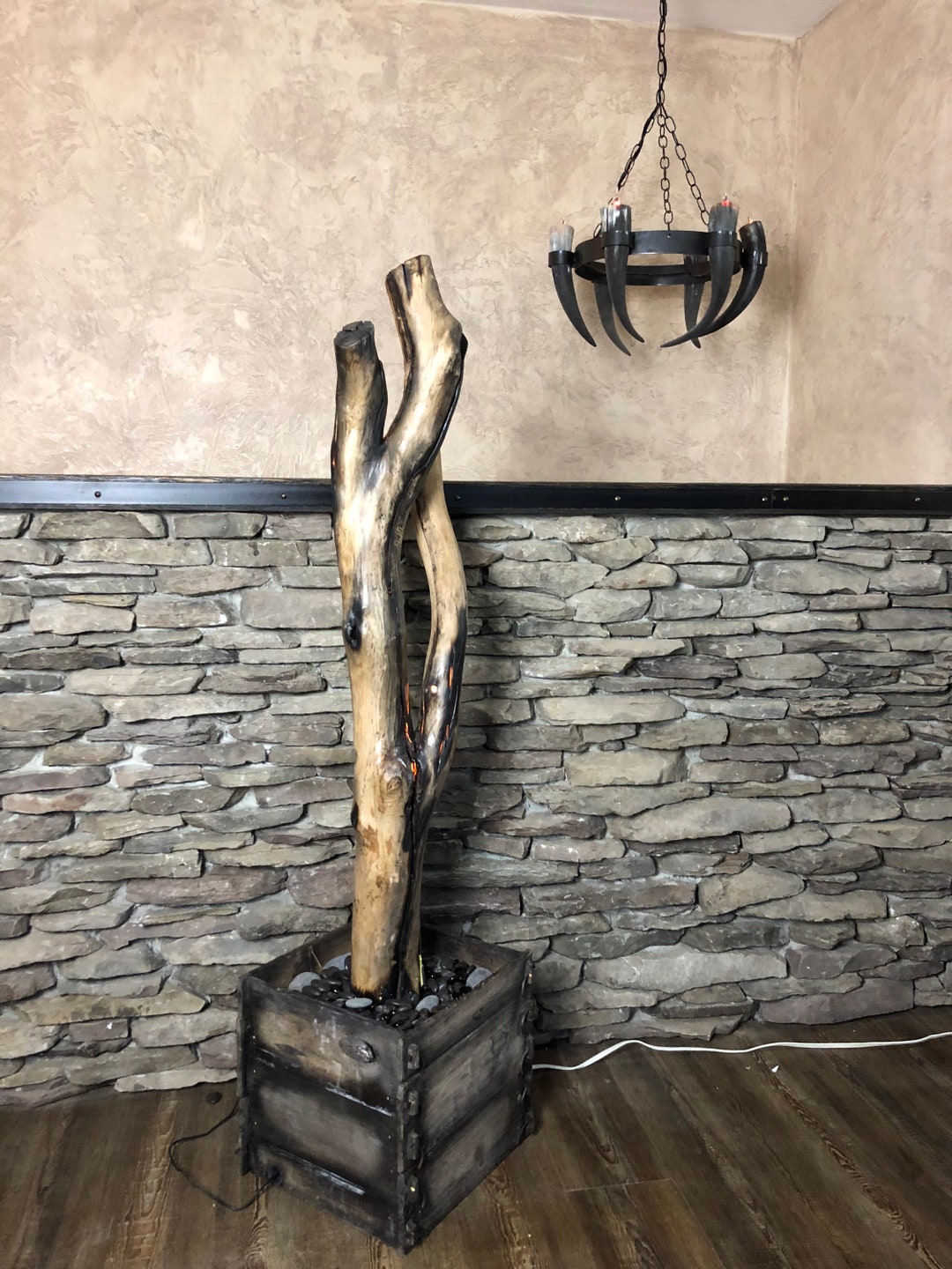 Japanese Maple Wood With Faux Fire Led - Etsy