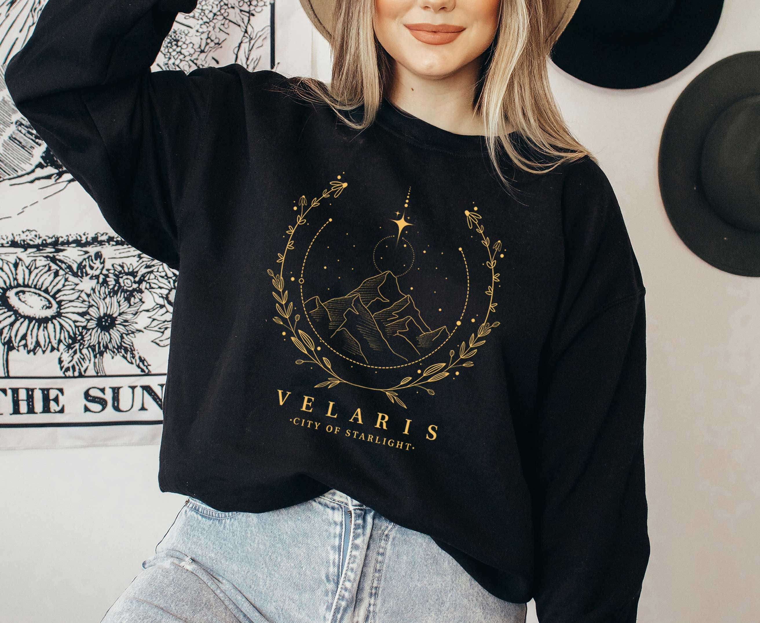 SJM Gold Print Original Design Velaris Sweatshirt the - Etsy