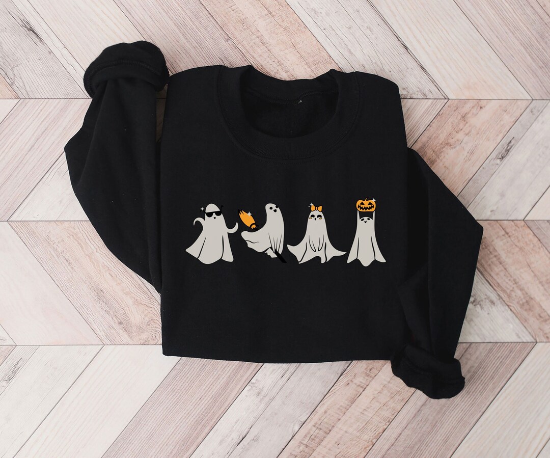 Cute Ghosts Sweatshirt, Minimal Halloween Sweater,halloween Crewneck ...