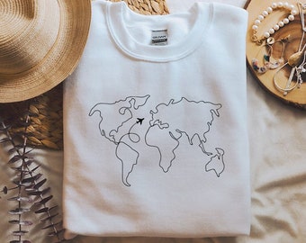 World Map Sweatshirt - Etsy