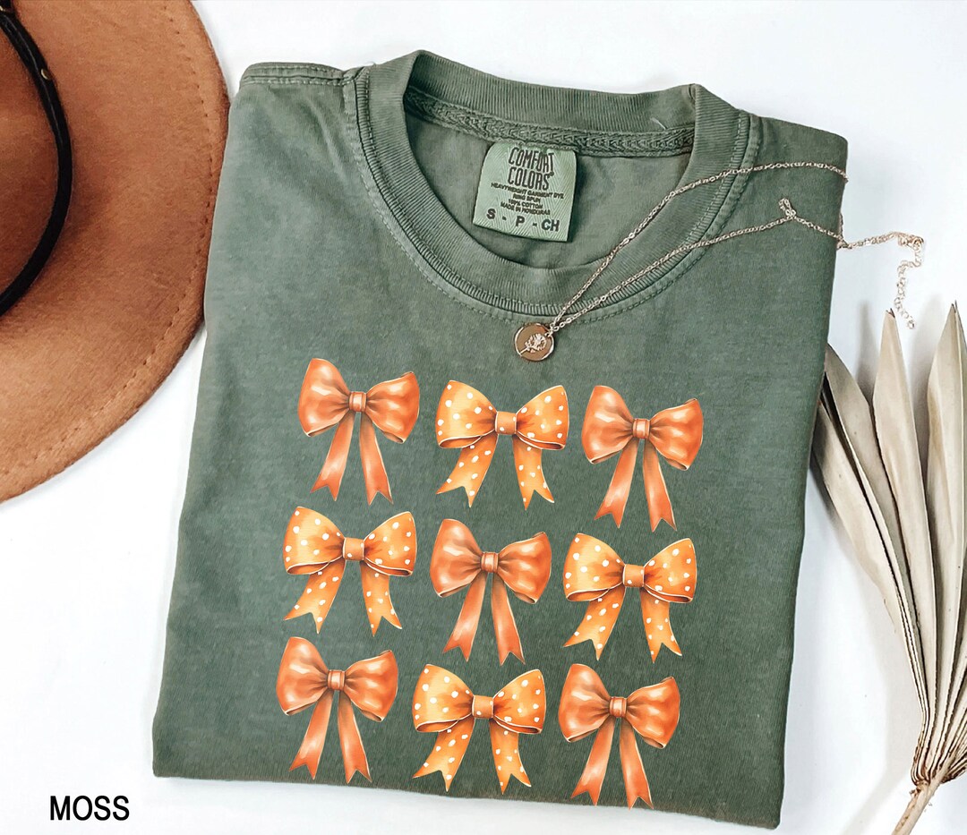 Comfort Colors® Coquette Fall Bow T-shirt, Retro Fall Tshirt, Cute ...