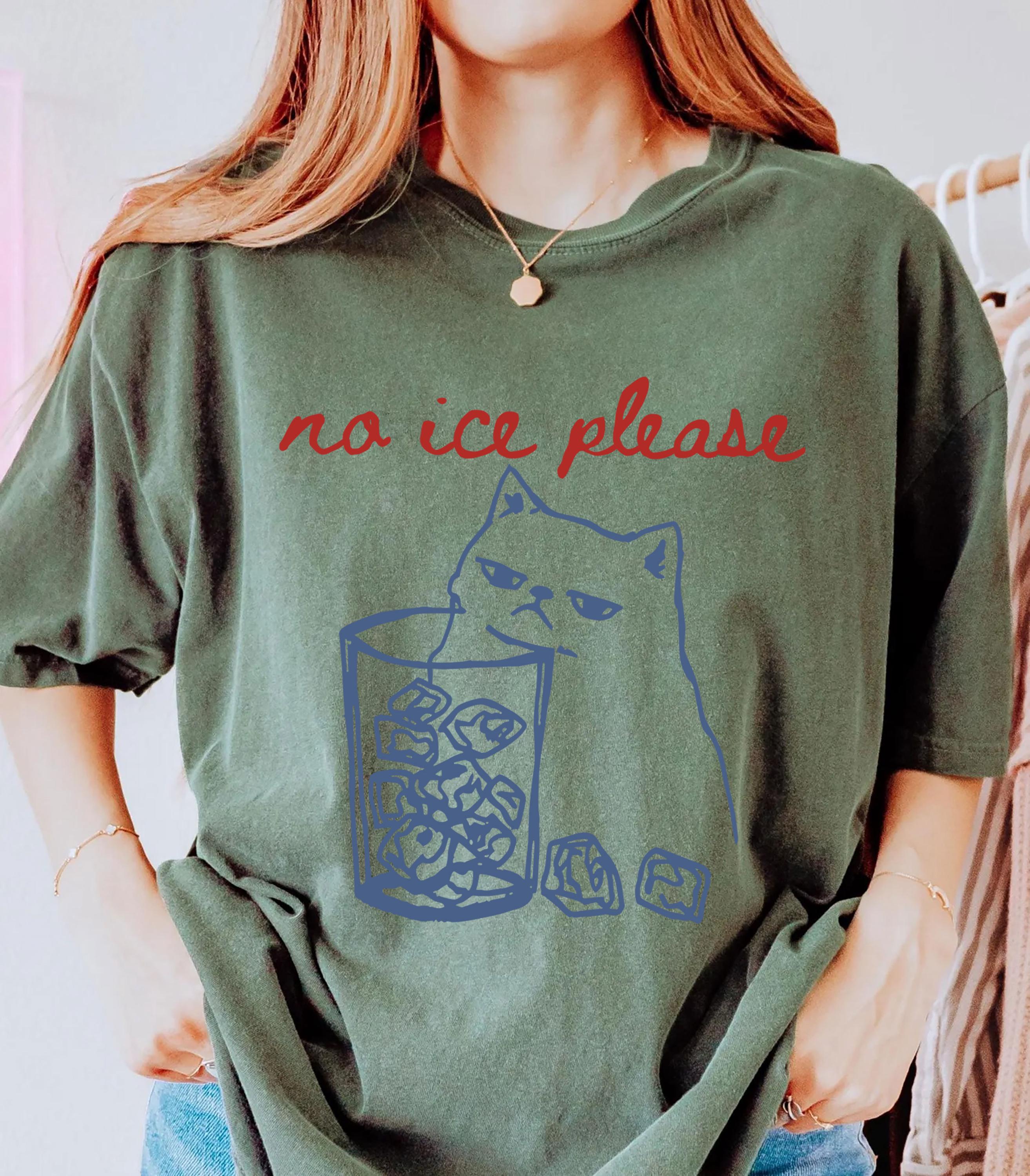 No Ice Shirt With Cat, Social Justice, Feminist Top, Comfort Colors T ...