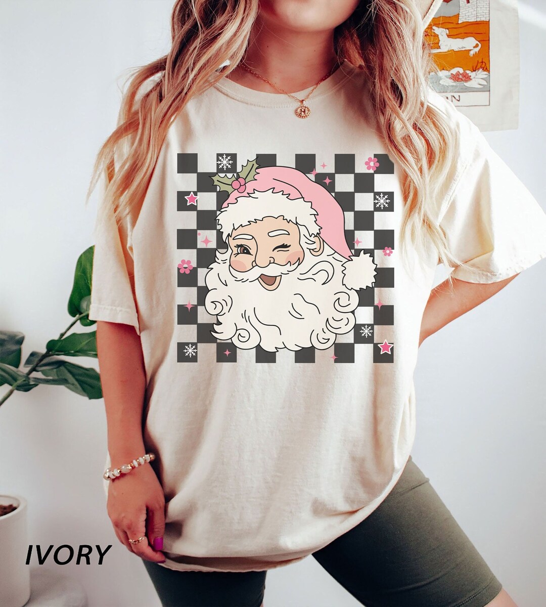 Retro Santa T-shirt, Christmas Santa T-shirt, Santa T-shirt, Holiday ...