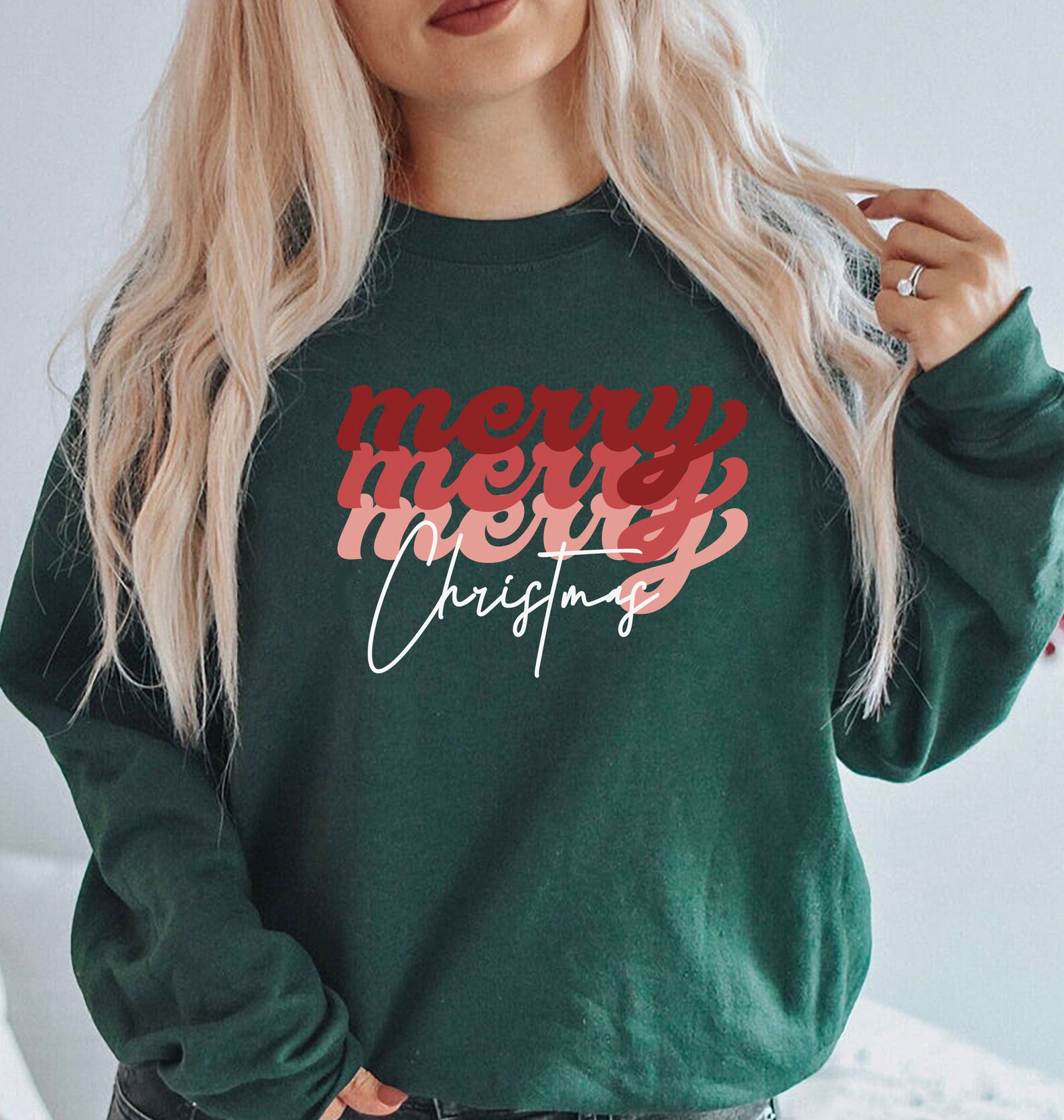 Merry Christmas Sweater Christmas Family Sweater Merry - Etsy