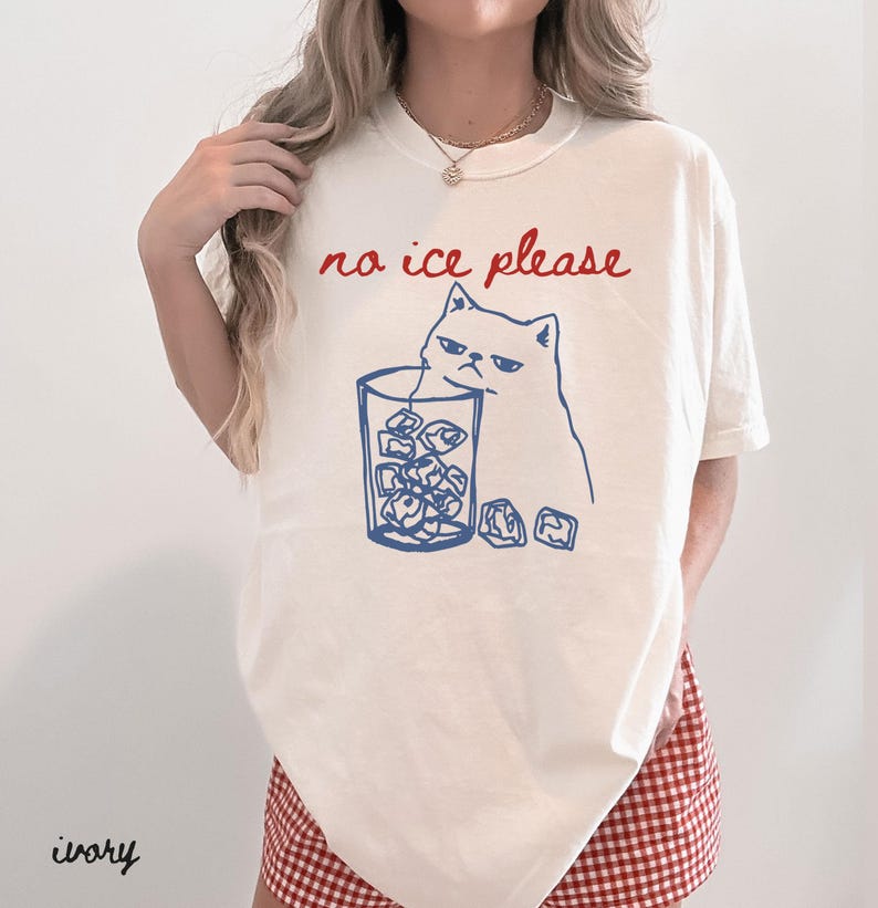 No Ice Shirt With Cat, Social Justice, Feminist Top, Comfort Colors T ...