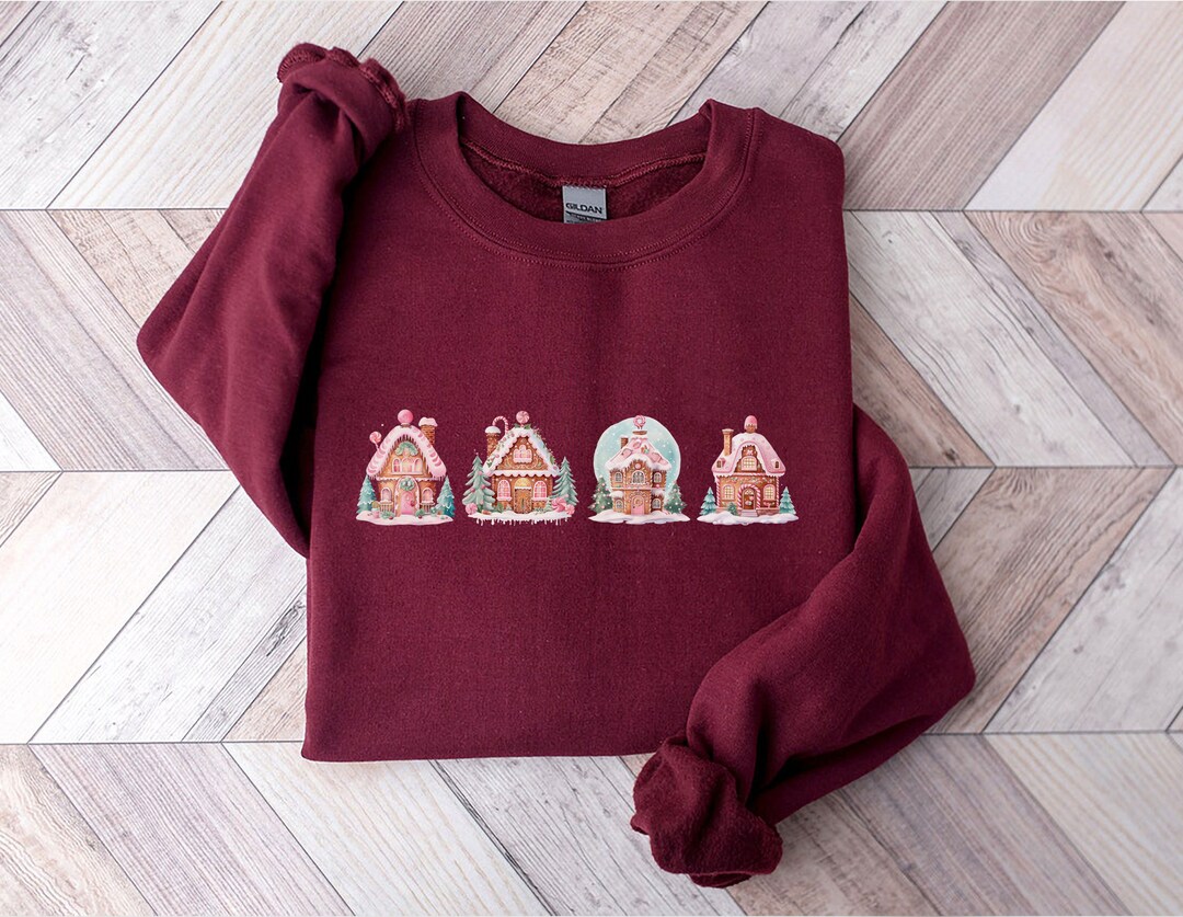 Gingerbread Sweatshirt, Gingerbread House Sweatshirt, Cute Christmas ...