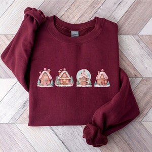 Gingerbread Sweatshirt, Gingerbread House Sweatshirt, Cute Christmas ...