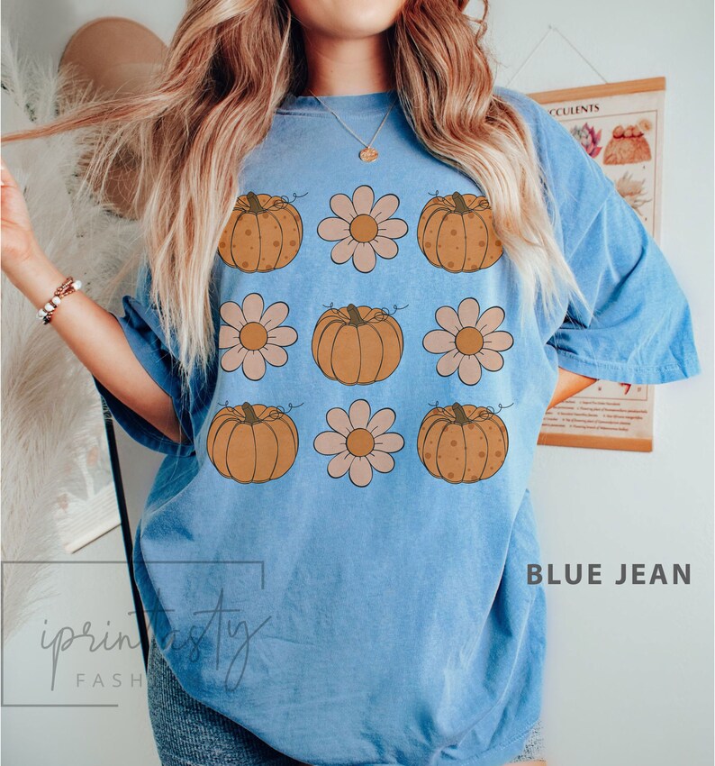 Comfort Colors® Vintage Floral Pumpkins T-shirt Retro Pumpkin - Etsy