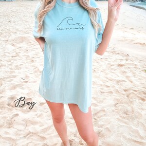 Comfort Colors® Sea Sun Surf Tshirt, Minimal Waves Shirt, Beach Shirt ...