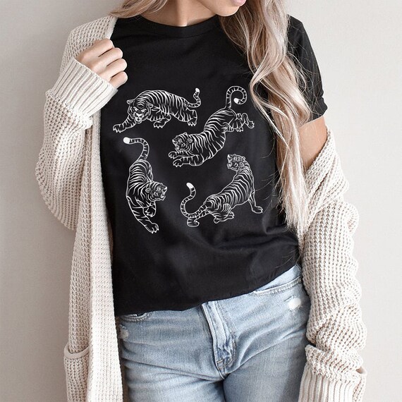 Chinese Tiger Art Tee Tiger Shirt Women's Tiger Shirt | Etsy