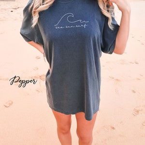 Comfort Colors® Sea Sun Surf Tshirt, Minimal Waves Shirt, Beach Shirt ...