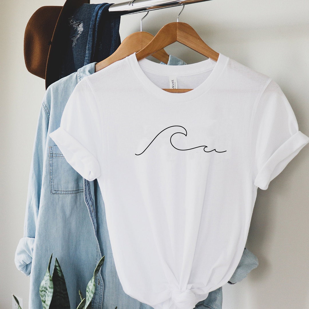 Minimal Waves Shirt, Make Waves, Beach Tee, Lake Shirt, Surfing Tee ...