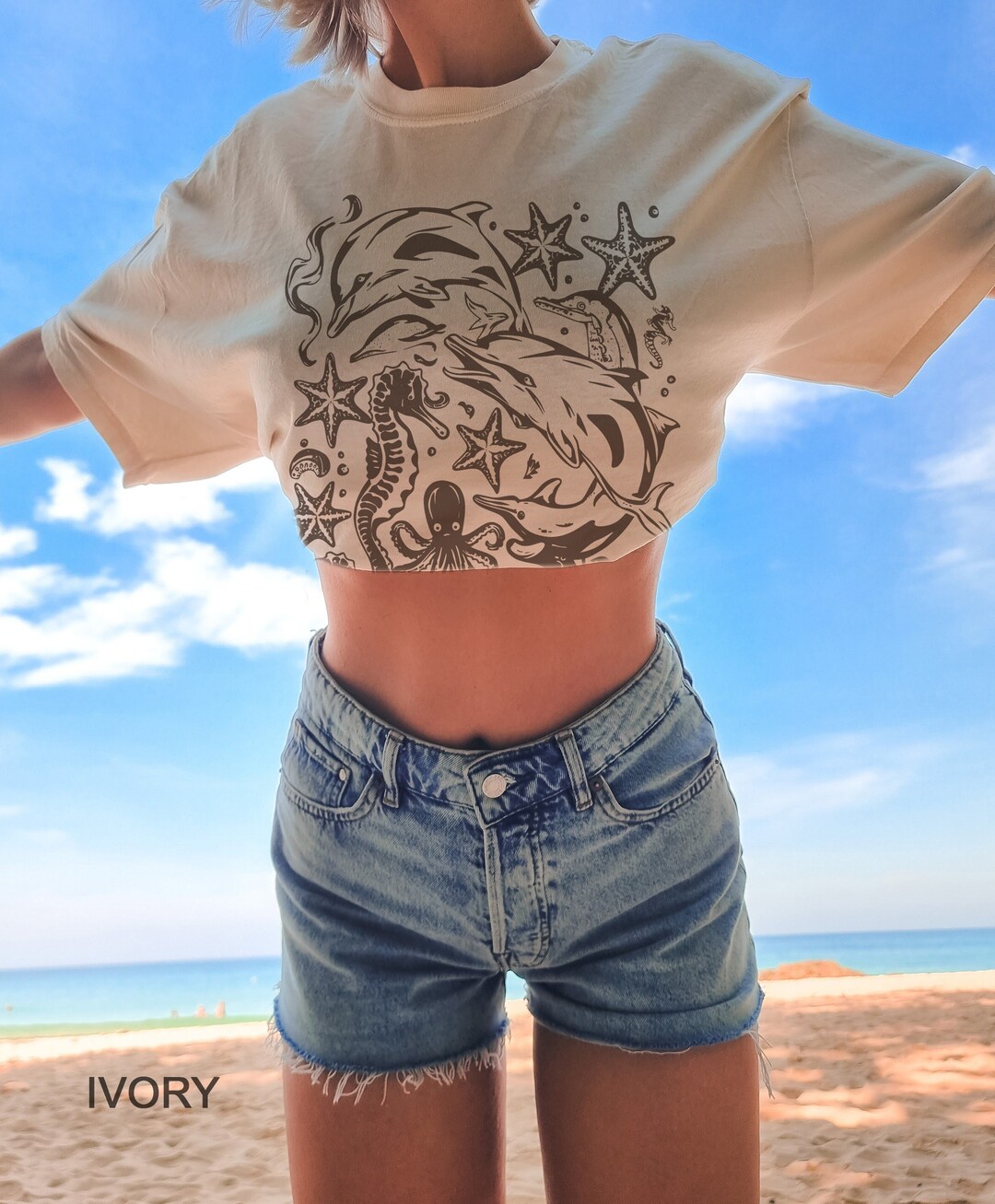 Ocean Creatures T-shirt, Cute Summer Shirt, Beach Vacation Shirt, Sea ...