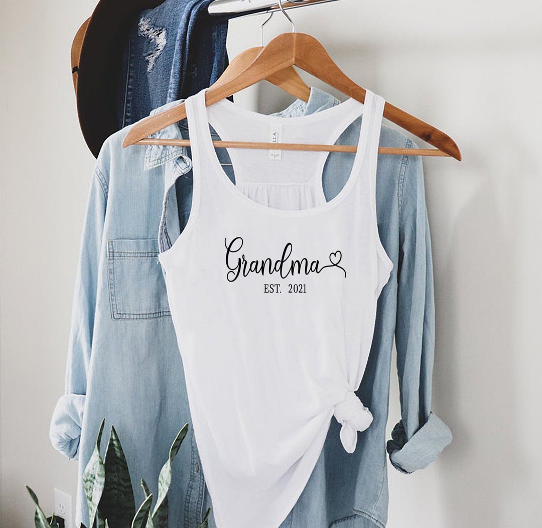 Grandma Est Tank, Grandma Tank Top, Pregnancy Announcement Gift - Etsy