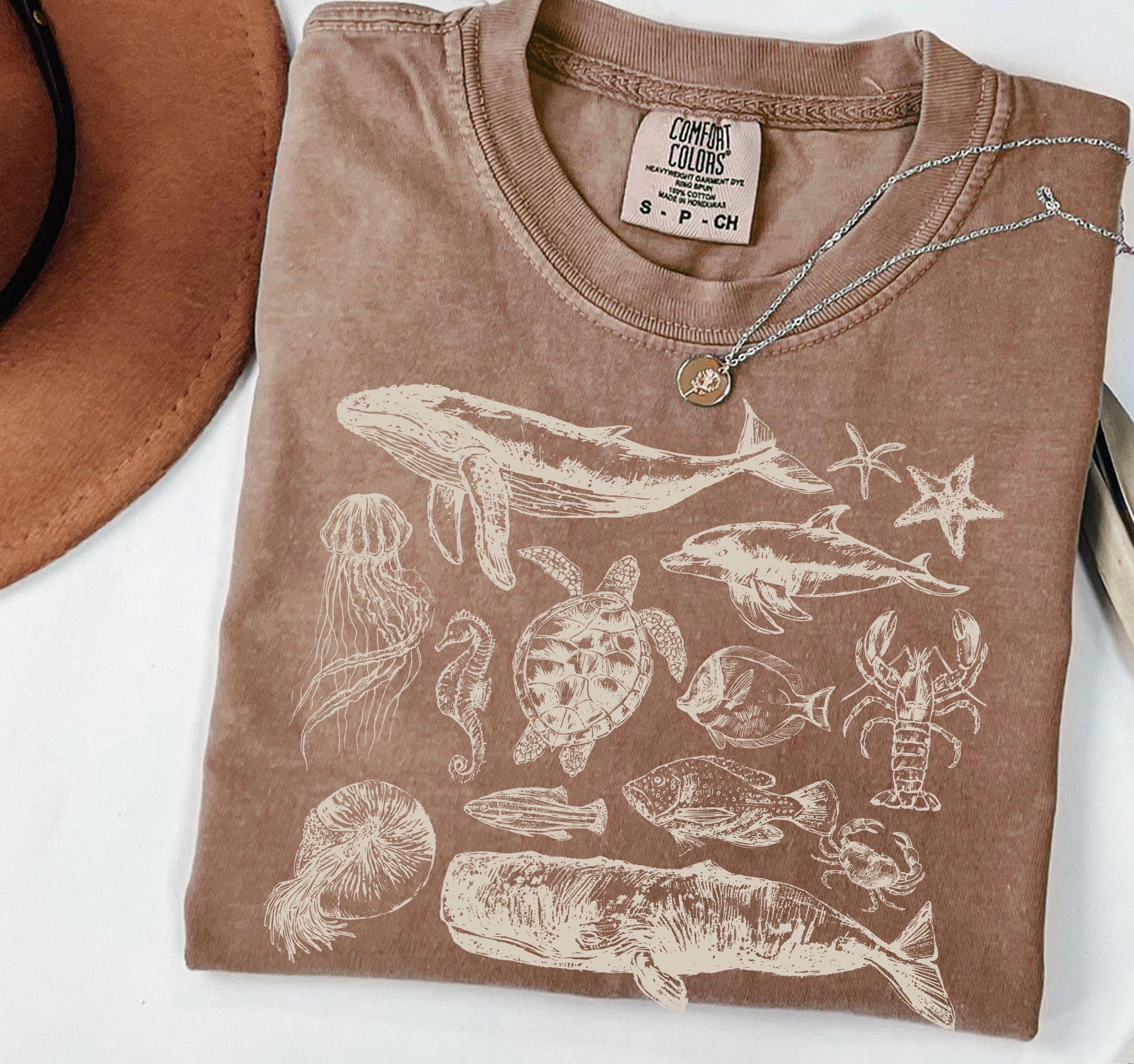 Vintage 90s Sea Animals T-shirt, Ocean Animals Shirt, Retro Sea Life ...