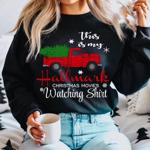 Hallmark Christmas, Christmas Sweater, Movie Watching Sweatshirt ...