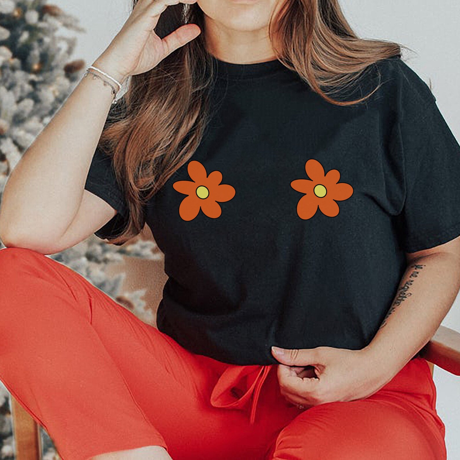 Flower Power Shirt Boobs Shirt Breast Tee Boob Tee Boobs | Etsy