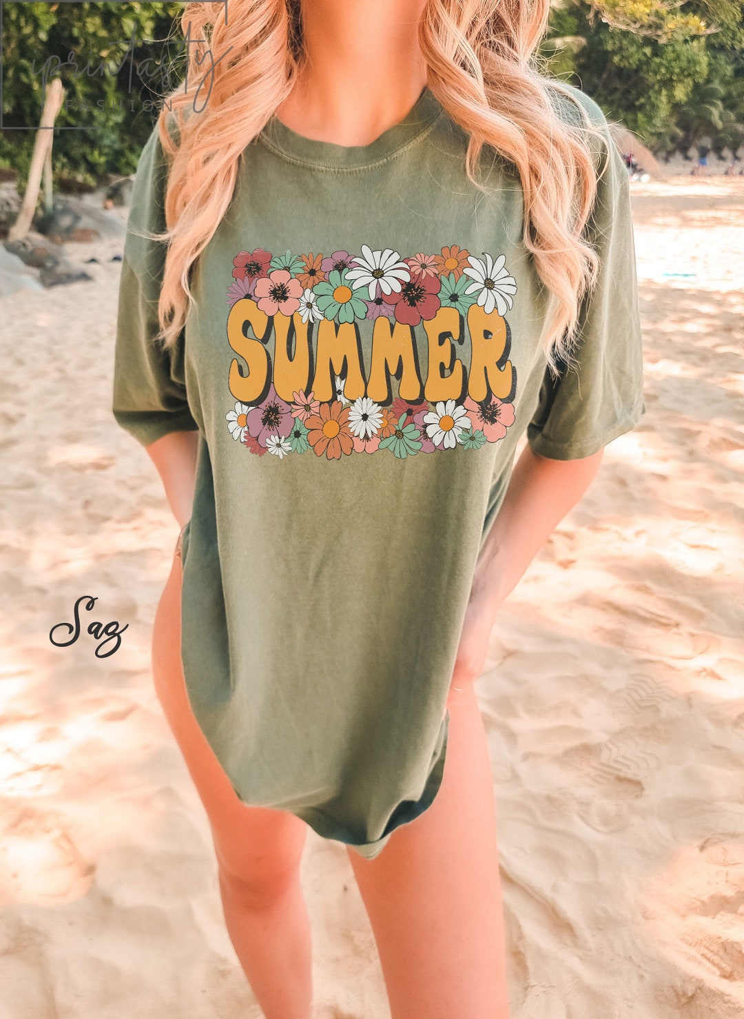 Comfort Colors® Floral Summer Shirt, Beach Tee, Stay Salty, Summer ...