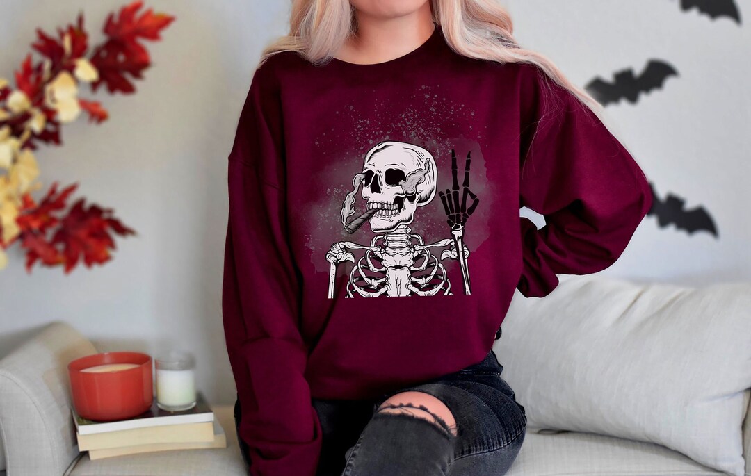 Rowdy Skeleton Sweatshirt, Funny Skeleton Sweatshirt, Funny Halloween ...