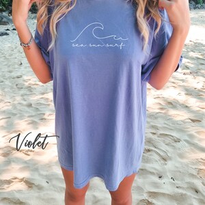 Comfort Colors® Sea Sun Surf Tshirt, Minimal Waves Shirt, Beach Shirt ...