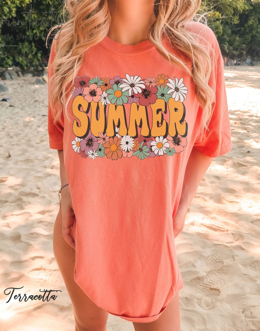 Comfort Colors® Floral Summer Shirt, Vacation Tshirt, Beachbum Shirt ...
