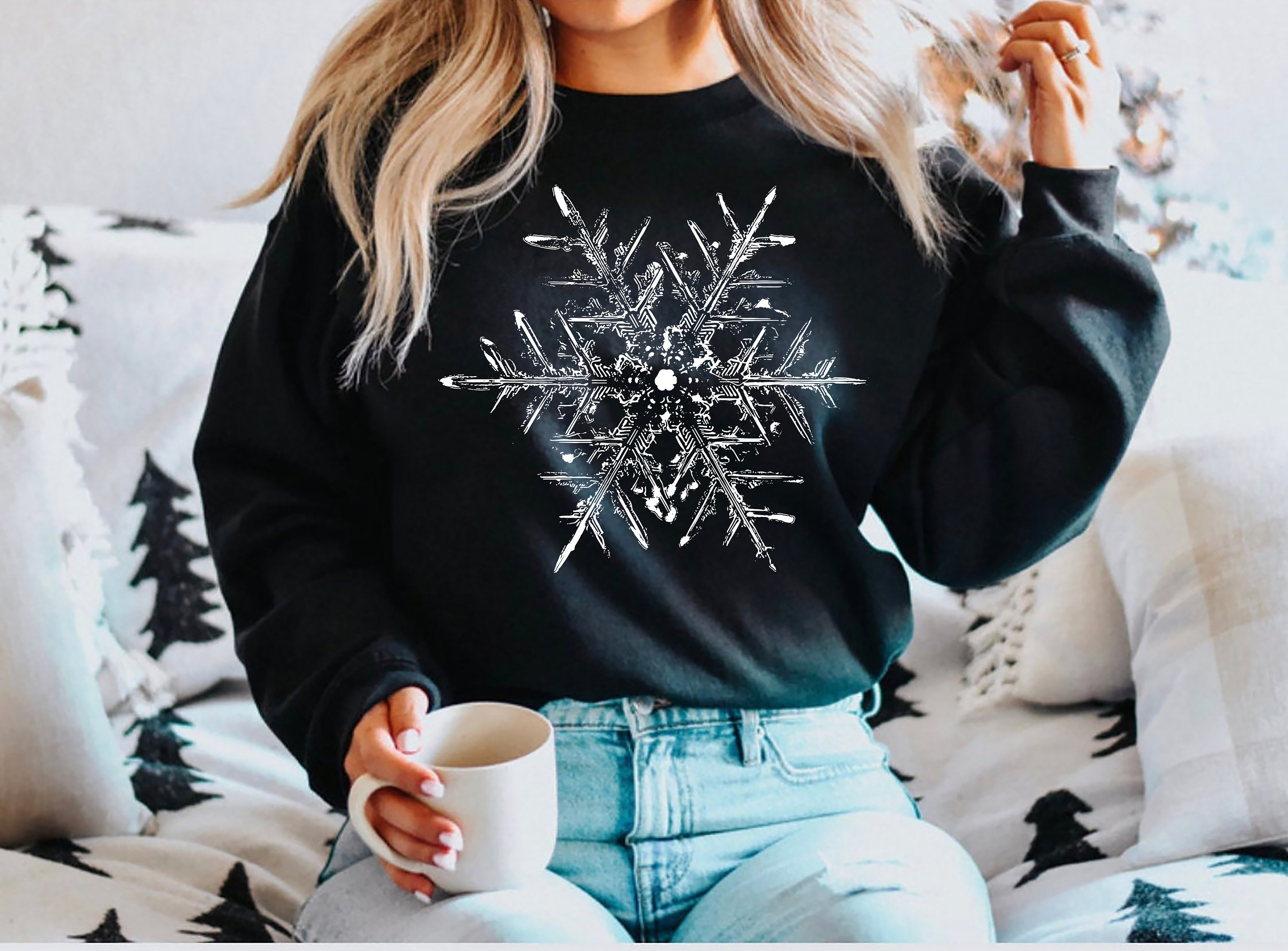 Snowflake Sweatshirt Holiday Sweater Matching Christmas - Etsy