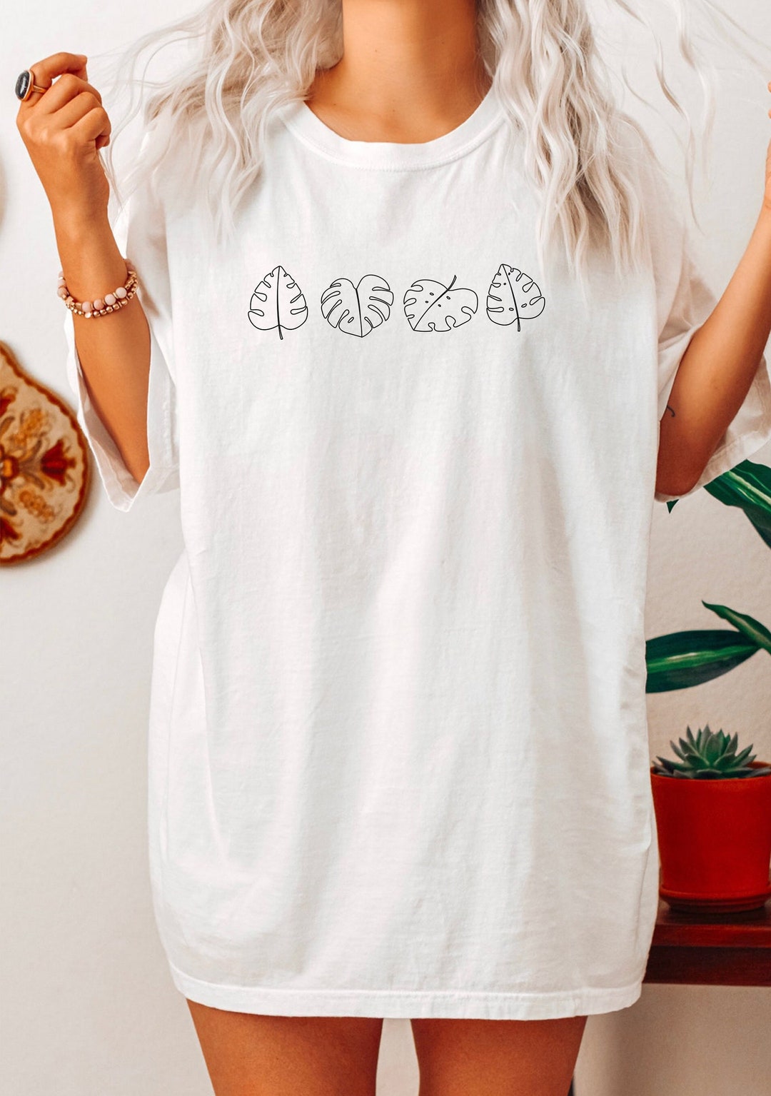 Monstera Leaves Plant Shirt , Tropical Leaves T-shirt , Plant T-shirt ...