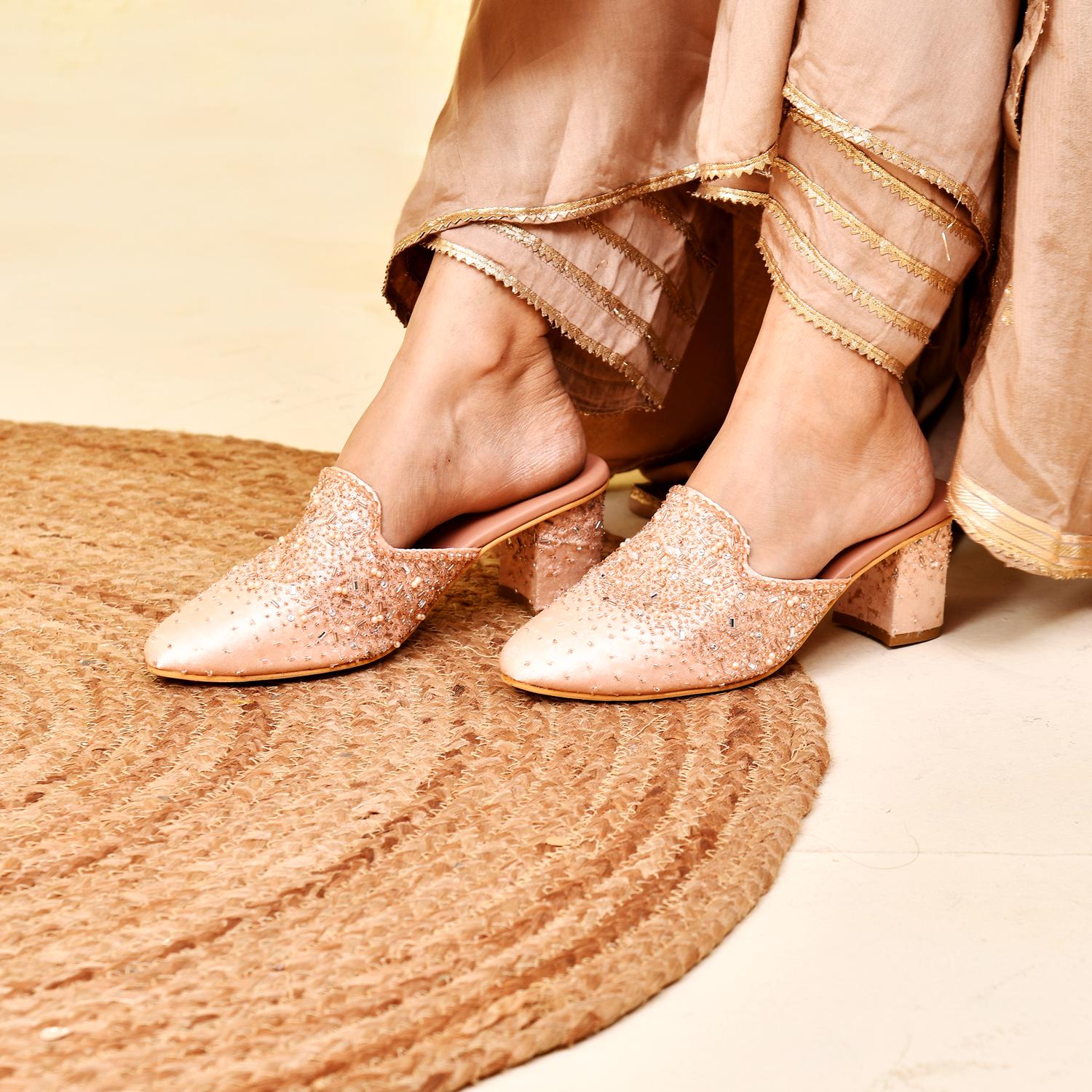 Blush Rose Block Heels | Handmade Shoes | Women's Pastel Sandals ...