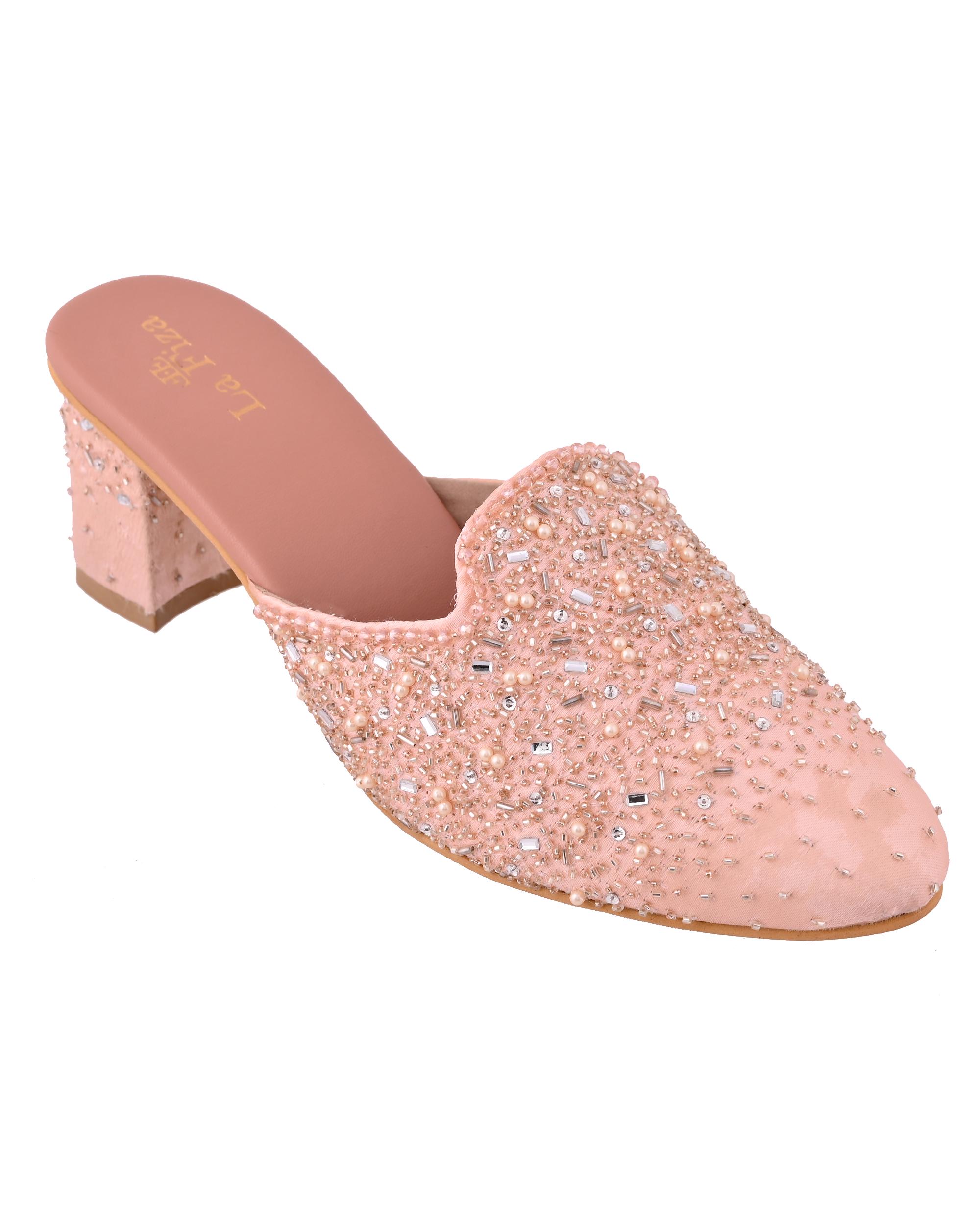 Blush Rose Block Heels | Handmade Shoes | Women's Pastel Sandals ...