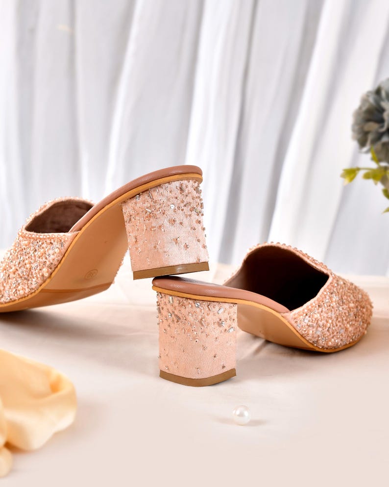 Blush Rose Block Heels | Handmade Shoes | Women's Pastel Sandals ...