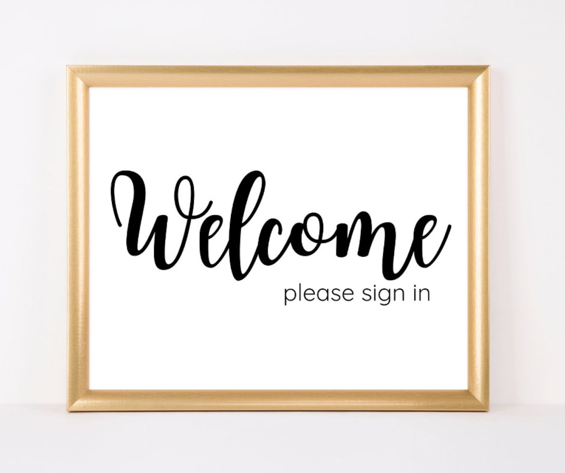 Welcome Sign Sign in Sheet Sign Instant Download | Etsy