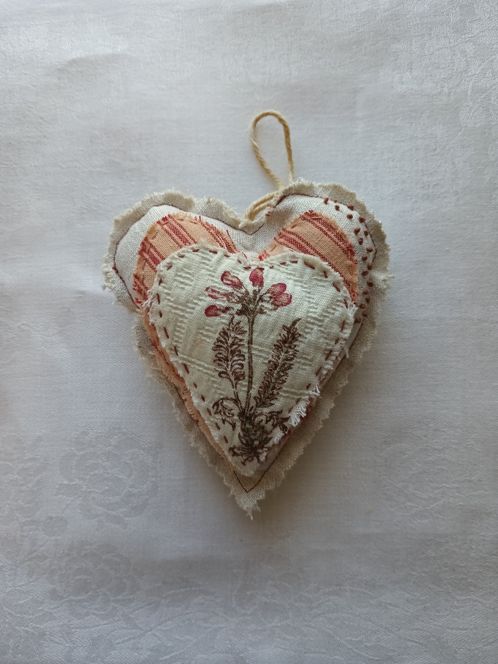 Hearts With Vintage Ticking - Etsy