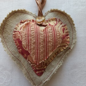 Hearts With Vintage Ticking - Etsy