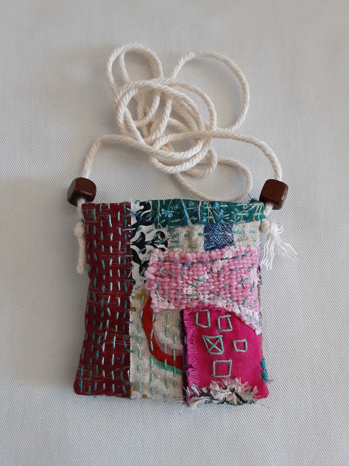 Scrappy Tiny Stitched Talisman Pouch - Etsy