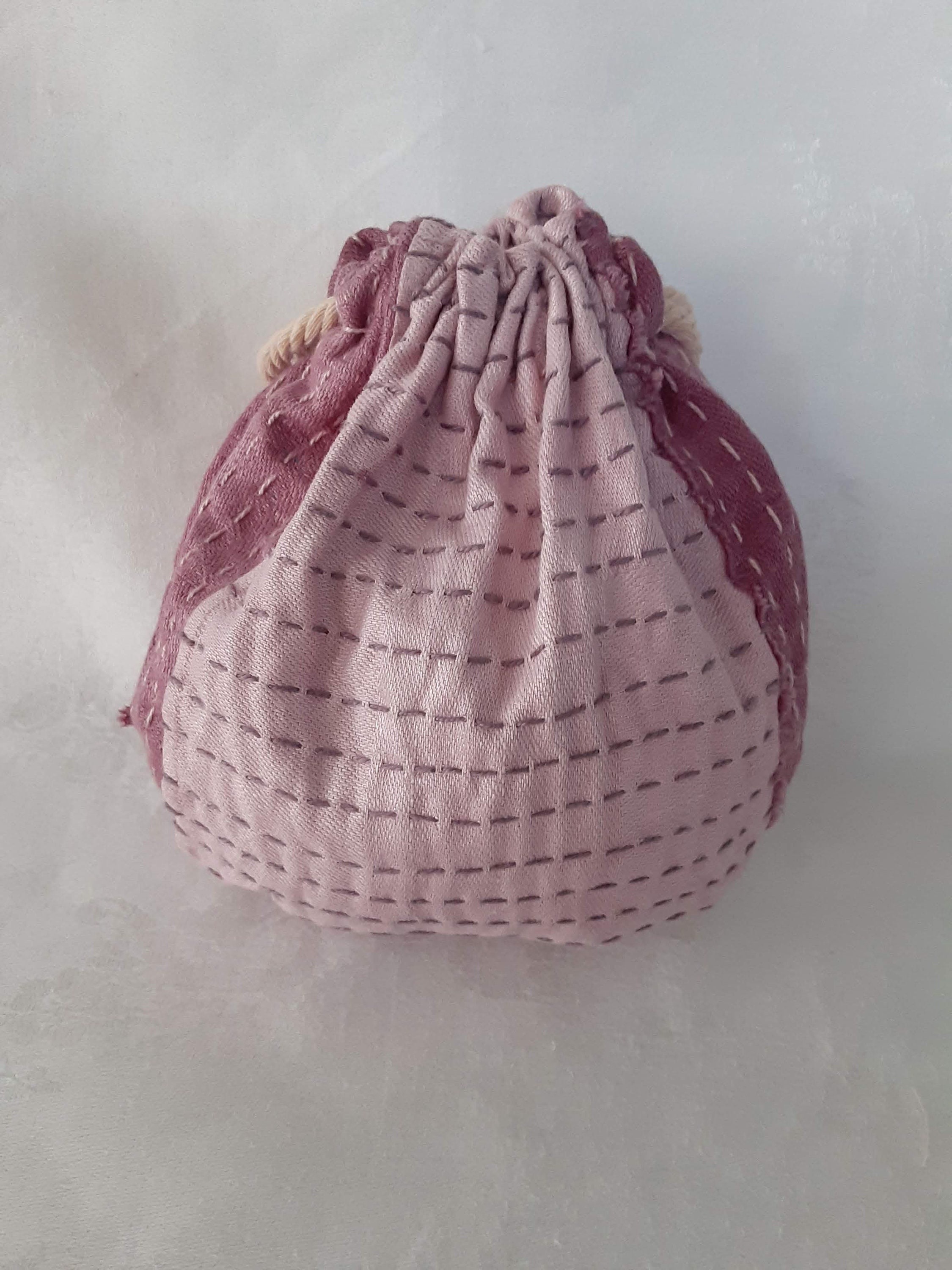 Handmade, Slow Stitch, Boro Stitched, Pouch, Vintage Linen, Hand-dyed ...