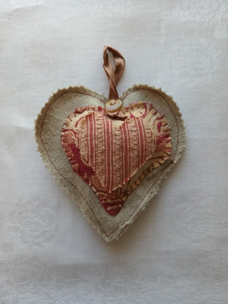 Hearts With Vintage Ticking - Etsy