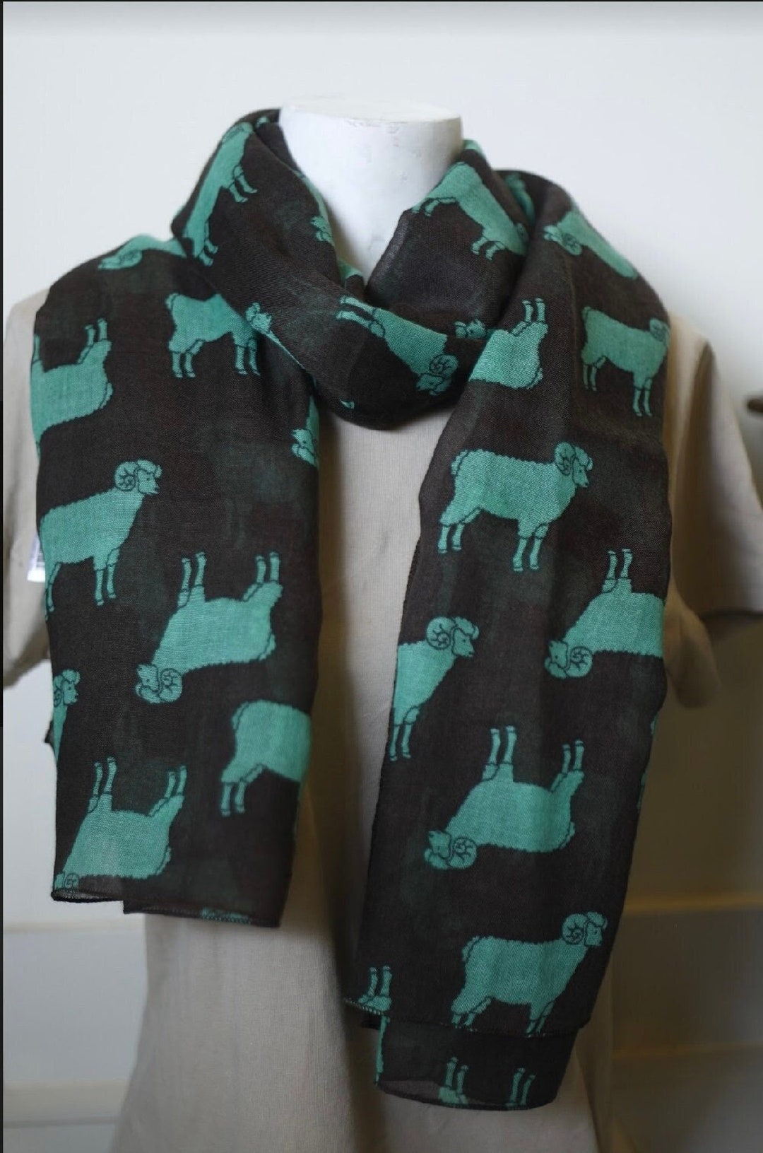 Sheep Printed Scarf - Etsy