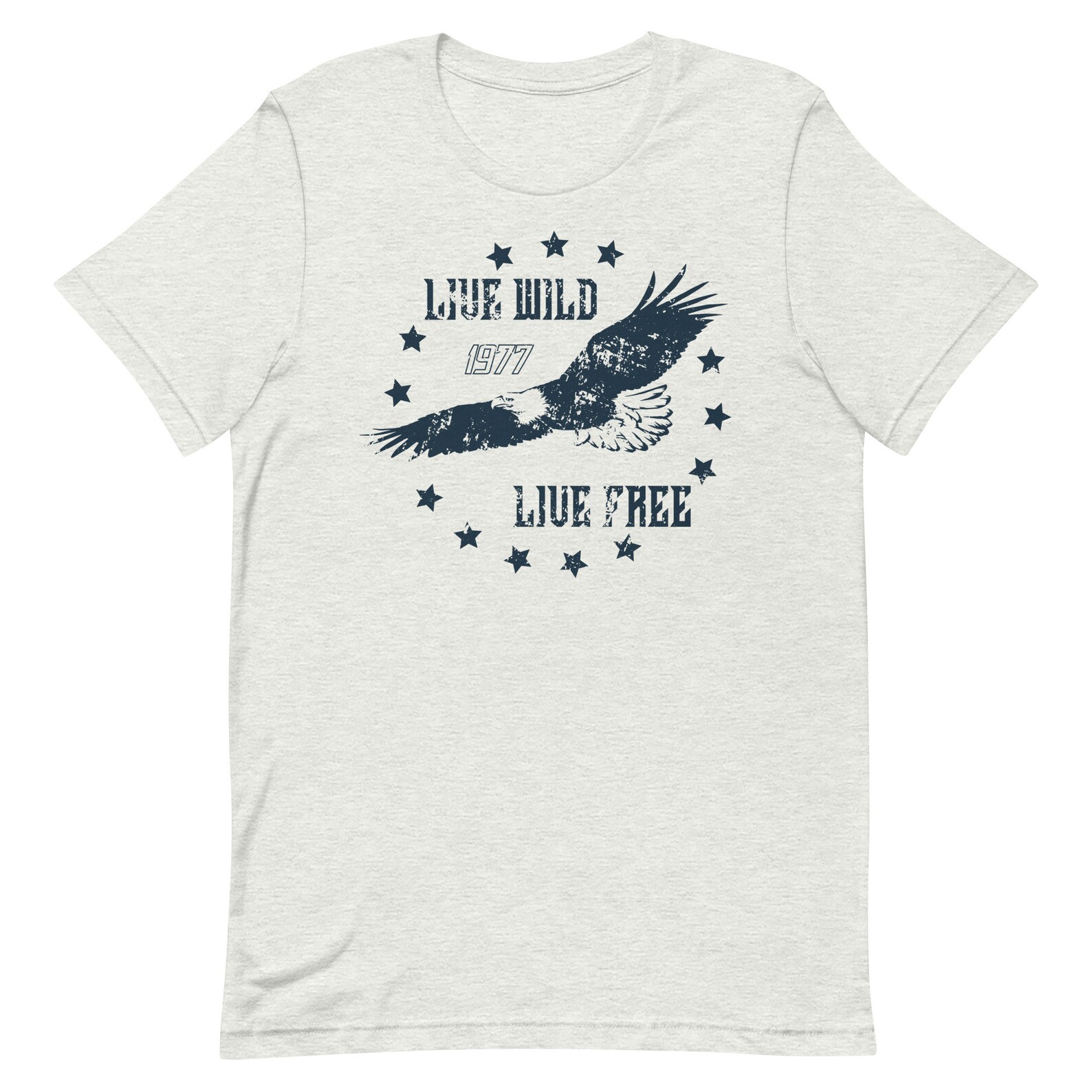 Live Wild Live Free Graphic Tee | Vintage Style Tee | Freedom Eagle ...