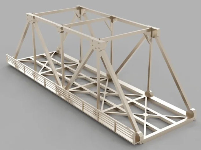 3D Printed Warren Truss Bridge. Unassembled Kit. HO Scale | Etsy