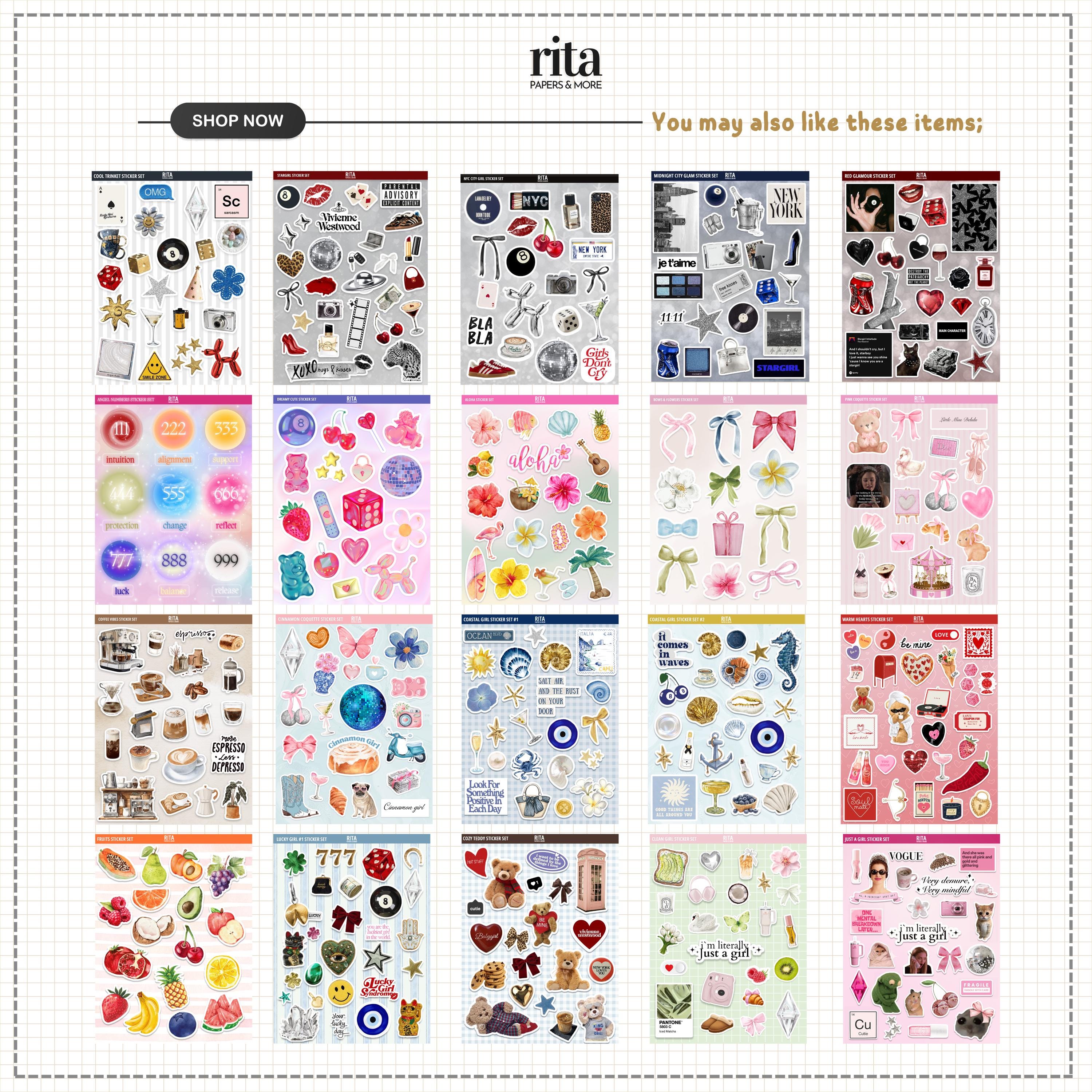 Academic Girl Sticker Sheet Aesthetic Journal Stickers Set Back to ...