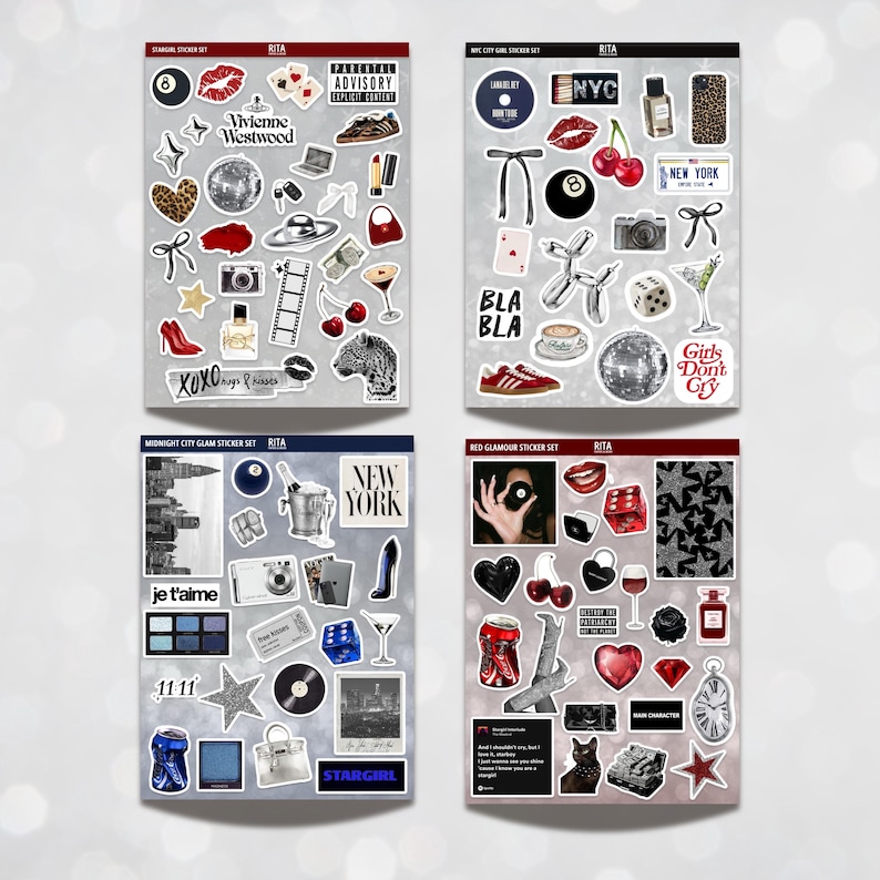 Aesthetic Stickers Bundle Stargirl Sticker Set Navy Journal Stickers ...
