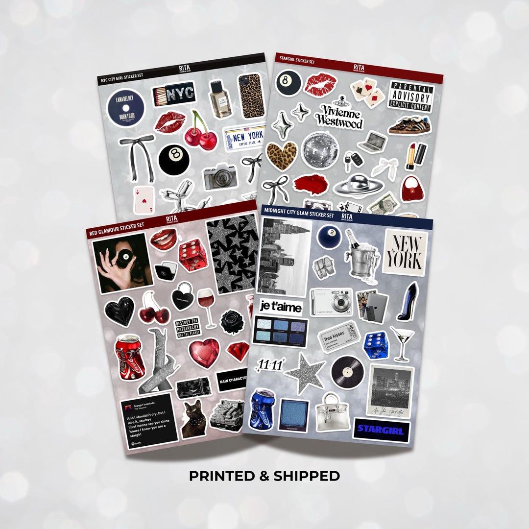 Aesthetic Stickers Bundle Stargirl Sticker Set Navy Journal Stickers ...