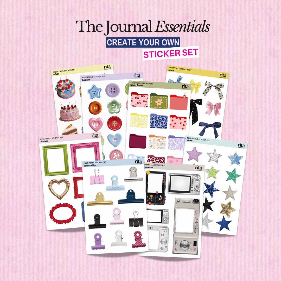 The Journal Essentials Supplies Aesthetic Stickers Bundle Cute Girly ...