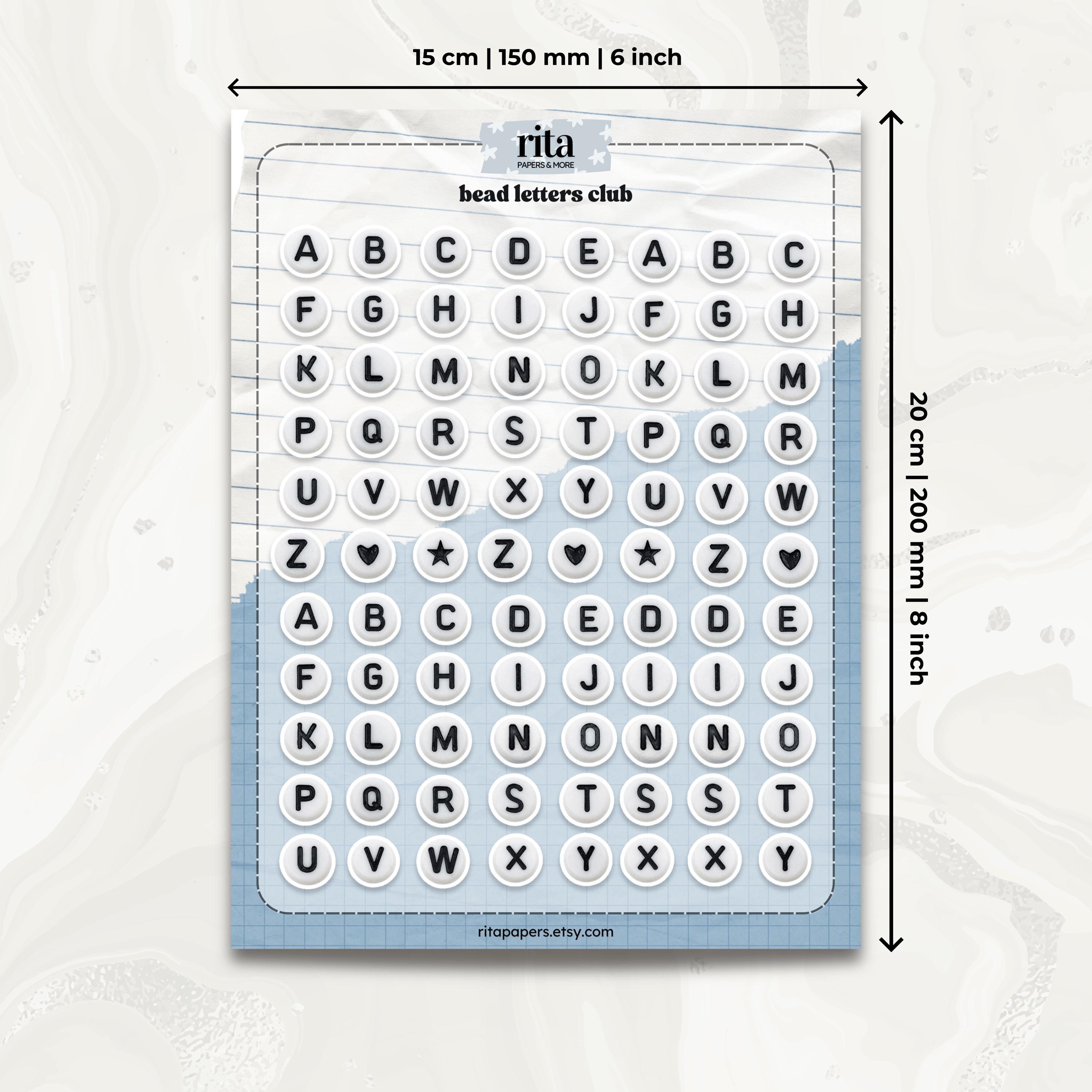 Letter Bead Sticker Sheet Aesthetic Journal Stickers Alphabet ...