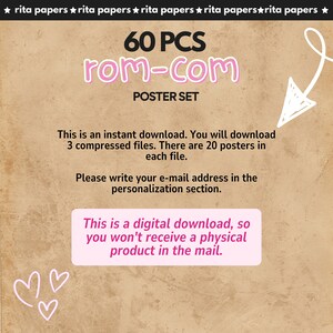 DIGITAL DOWNLOAD | 60 PCS Rom Com Poster Set 2000s Movie Bundle Print ...