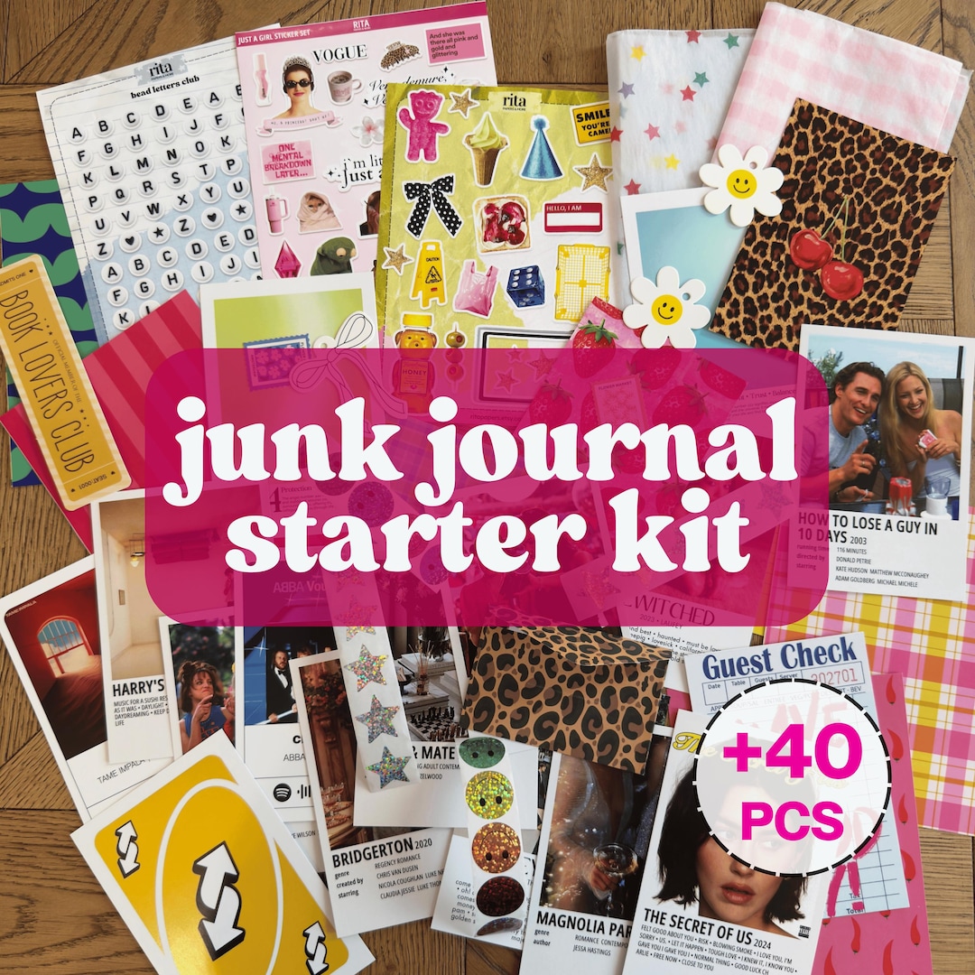 Junk Journal Starter Kit | Junk Journal Scrap Pack Supply Aesthetic ...