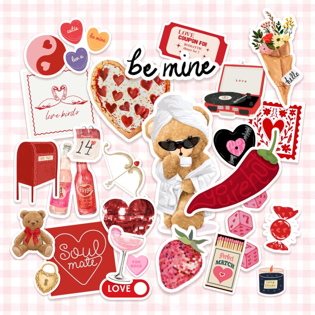 Valentines Day Sticker Sheet: 28 PCS Warm Hearts Planner Stickers DDP ...